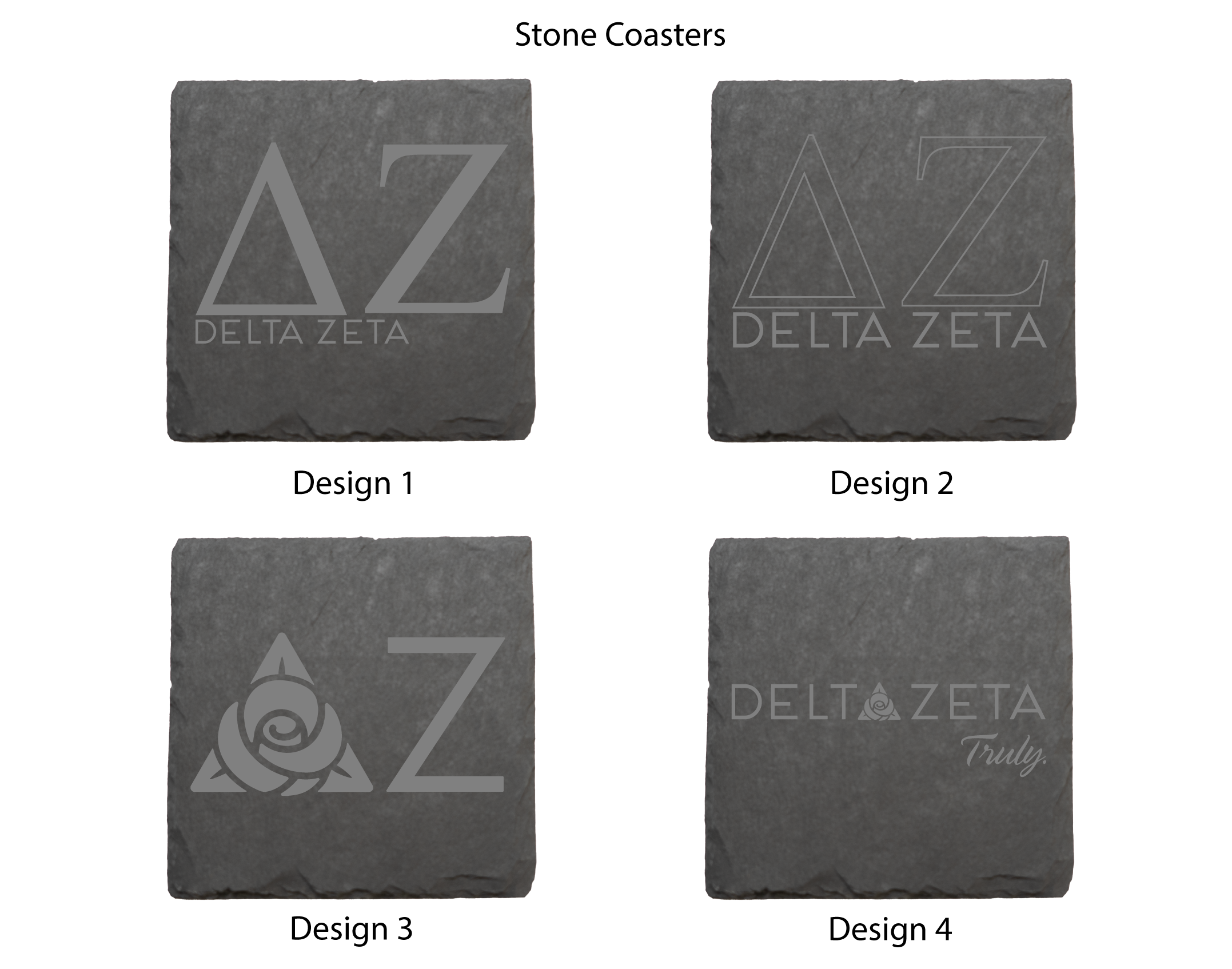 Delta Zeta Stone Coasters - 4-Pack – Greek Graduate