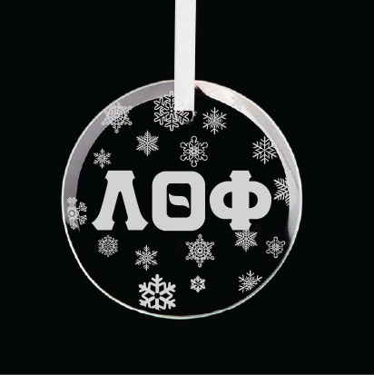 Lambda Theta Phi Round Multi-Snowflake Ornament w/ White Ribbon – Greek Graduate