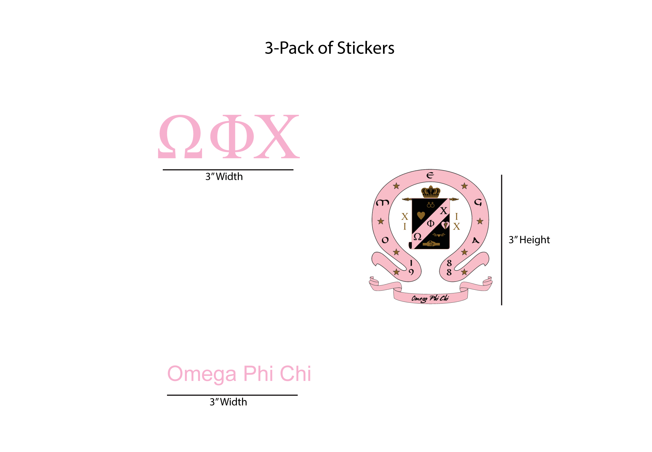 Omega Phi Chi Stickers – Greek Graduate