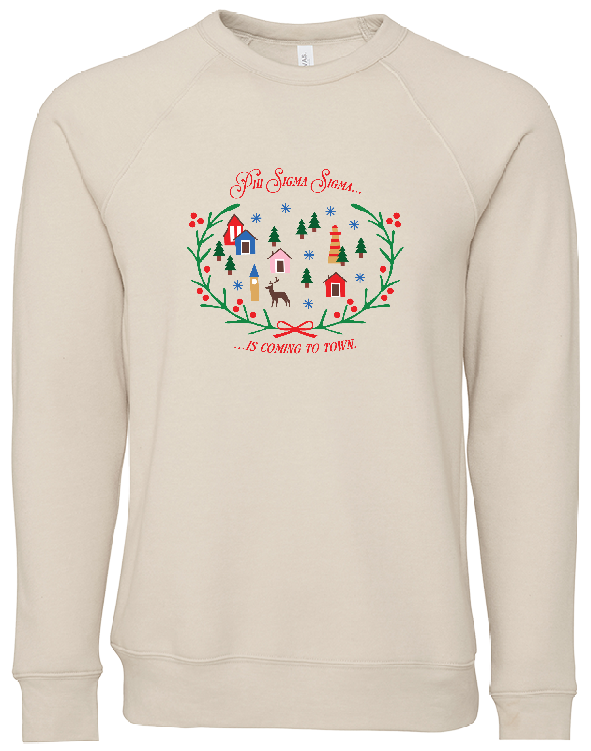 Phi Sigma Sigma Christmas Village Crewneck – Greek Graduate